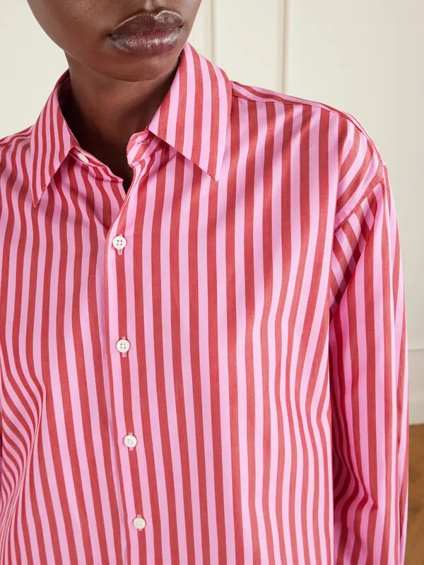 Comme Si La Shirt Classica Striped Cotton-poplin Shirt