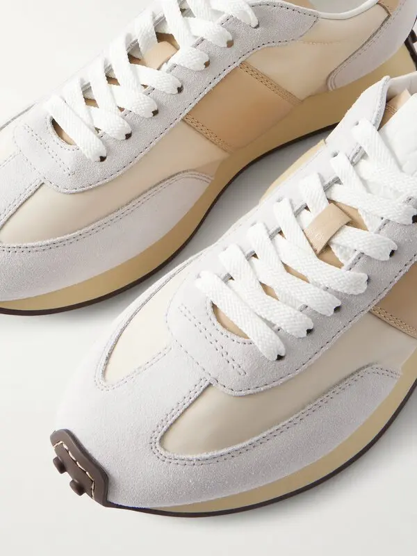 TOD'S Sportivo Active Leather And Suede-trimmed Sneakers - Neutrals