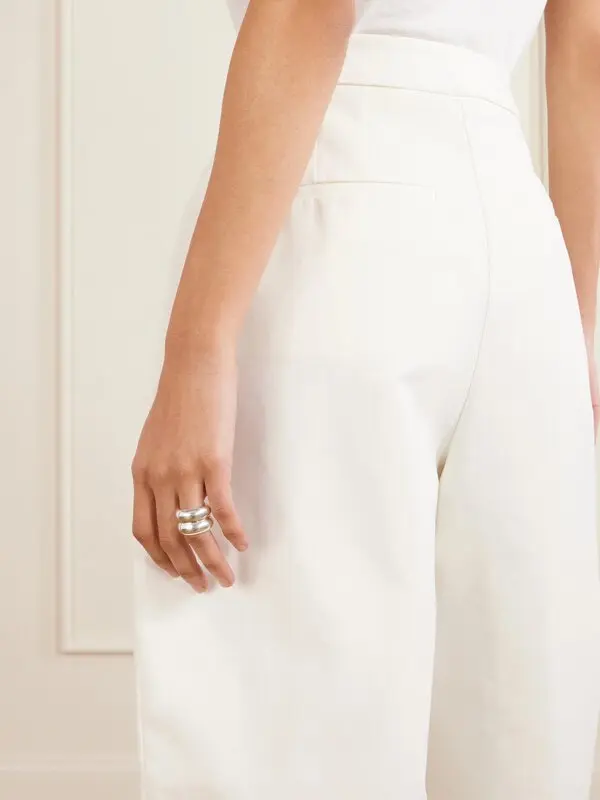 RÓHE Cotton Wide-leg Trousers - White