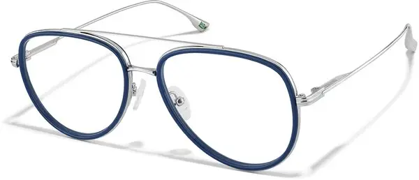 Zenni Aviator Full Rim Frame - Navy And Silver