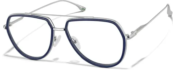 Zenni Aviator Full Rim Frame - Navy And Silver