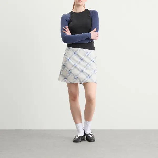 KIJUN Essential Check Mini Skirt
