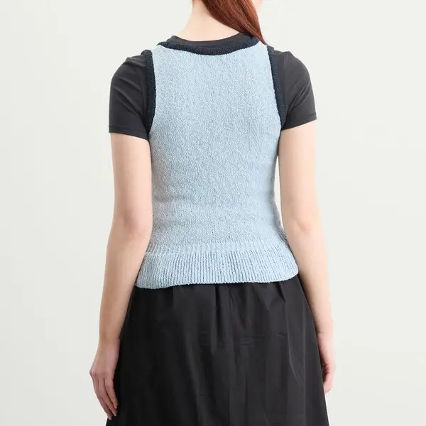 KIJUN Corsage Ruffle Knit Vest