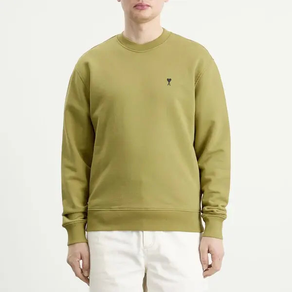 Ami Contrasted De Coeur Sweatshirt - Matcha