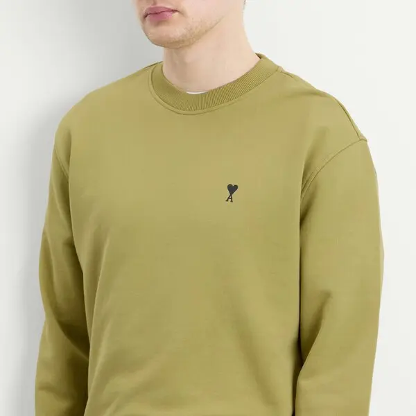Ami Contrasted De Coeur Sweatshirt - Matcha