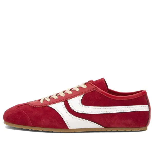 Dries Van Noten Leather And Suede Sneaker - Red