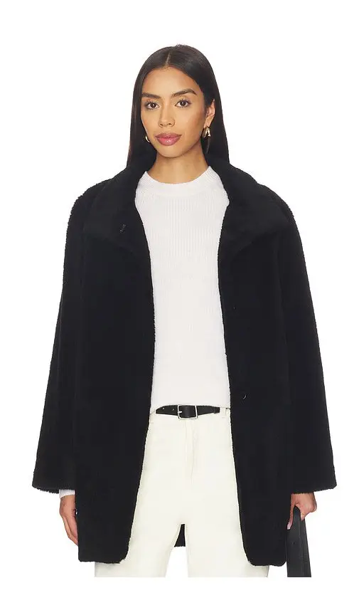 AEXAE Shearling High Neck Mid Length Jacket