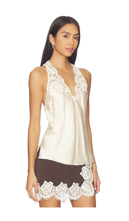 Cami Nyc Halter Neck Silk Camisole With Lace Trim