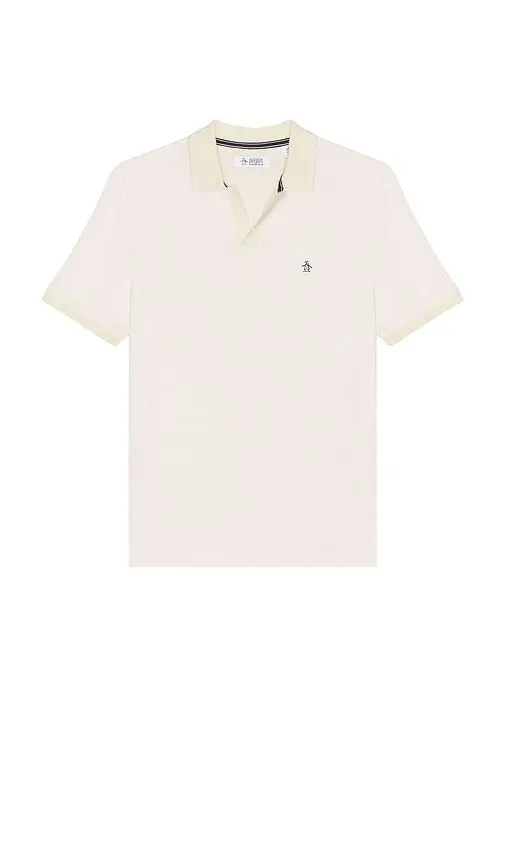 ORIGINAL PENGUIN Jacquard Honeycomb Polo In Cream