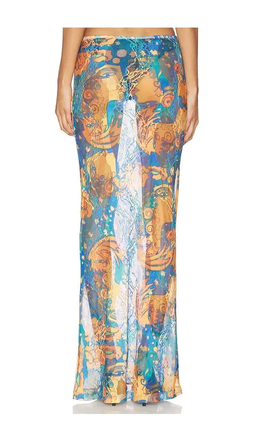 DONDE ESTEBAN El Beso Mesh Lace Skirt - Multi