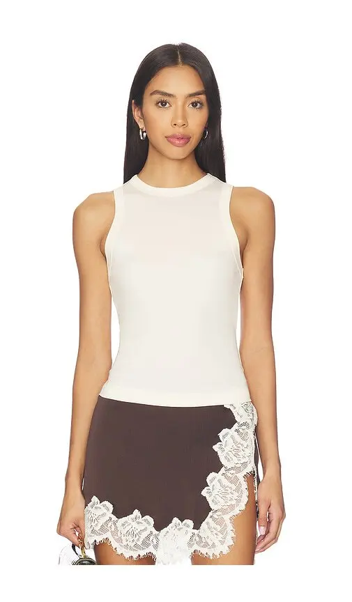 AYA MUSE Jersey High Neck Tank - Cream