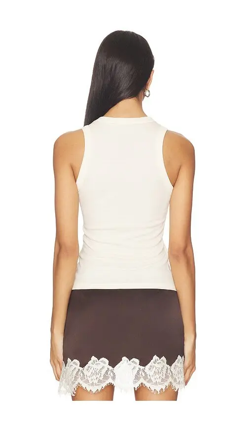 AYA MUSE Jersey High Neck Tank - Cream