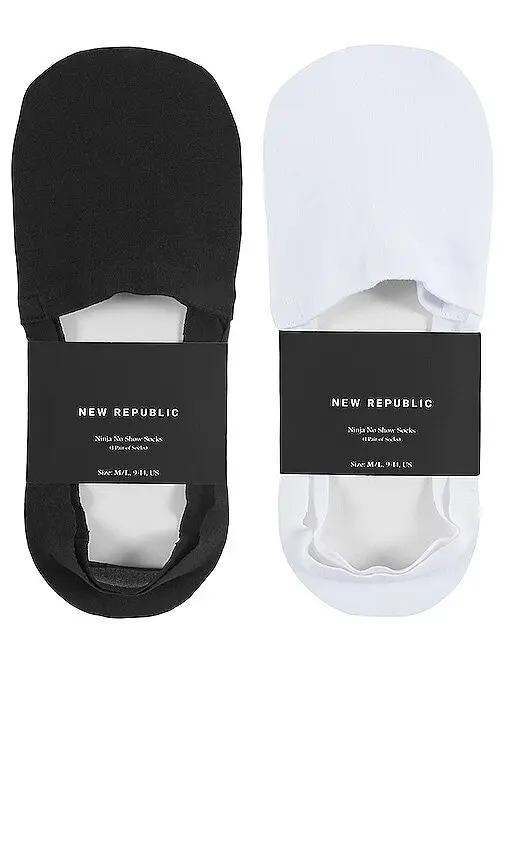 NEW REPUBLIC 2-pack Ninja Invisible Socks - Black & White