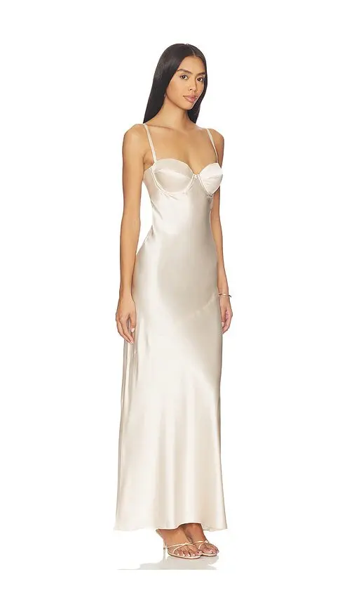 L'Agence Sayla Bias Cut Maxi Dress - Champagne