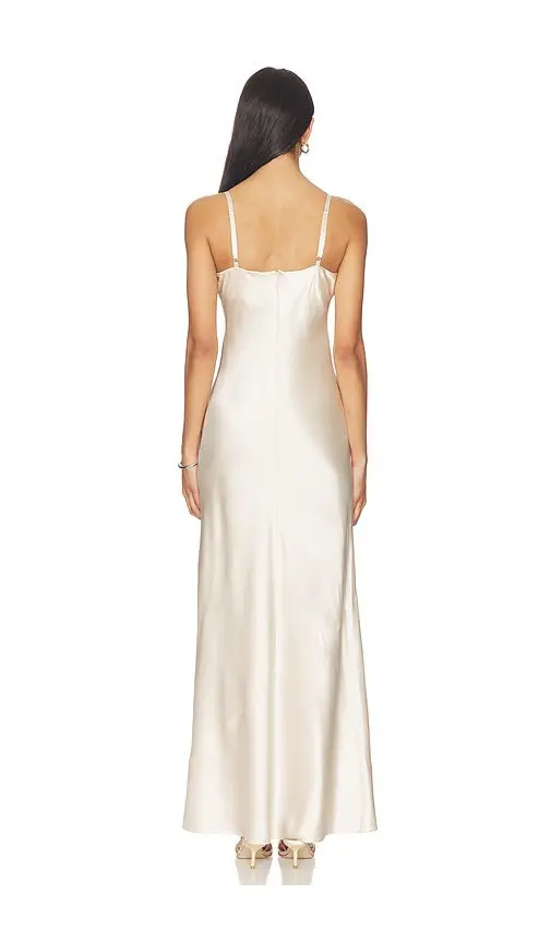 L'Agence Sayla Bias Cut Maxi Dress - Champagne
