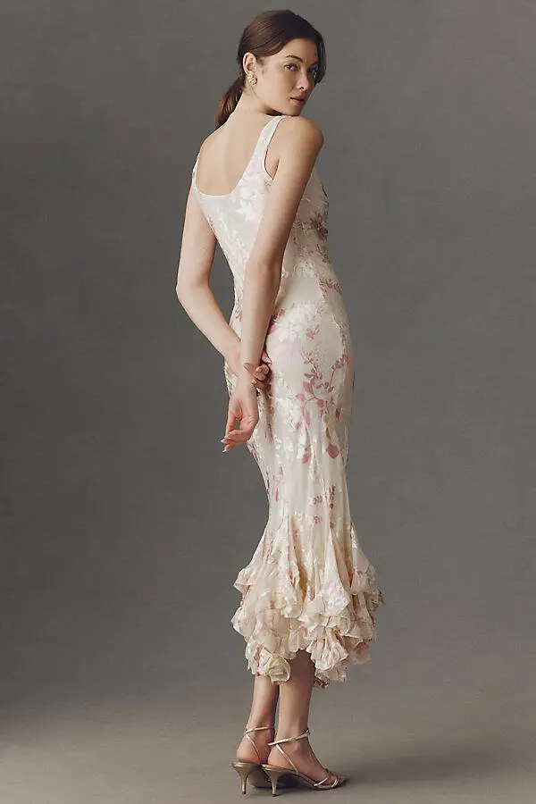 Reformation Evanthe Burnout Floral Maxi Dress - Summer Haze | Editorialist