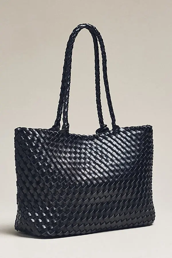 Anthropologie Calla Woven Tote Bag - Black