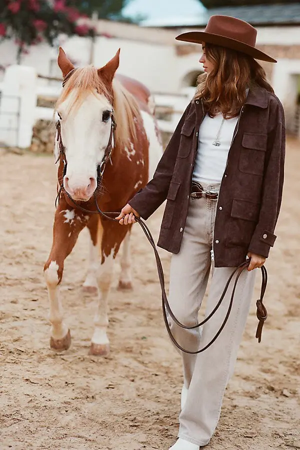DOLAN Faux-suede Utility Jacket - Brown