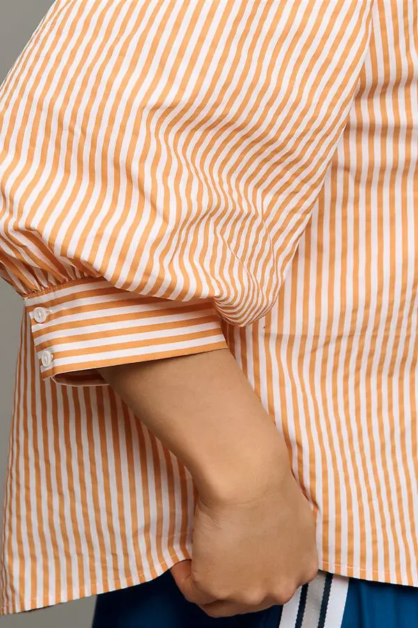 English Factory Striped Buttondown Shirt - Orange Stripe