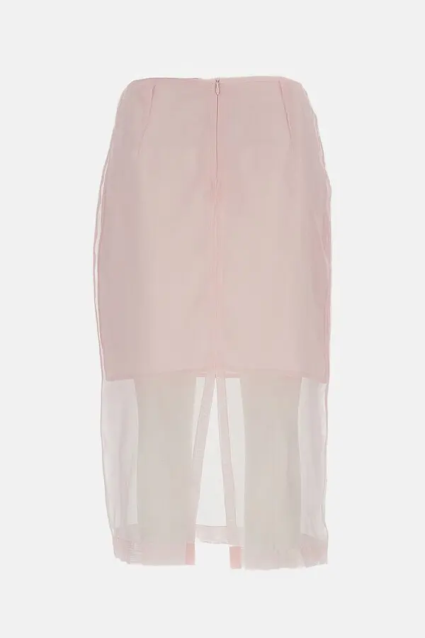 Federica Tosi Silk Organza Midi Skirt - Rose