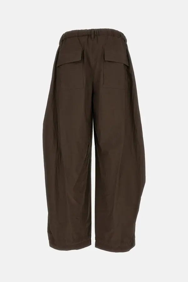 Sacai Cotton Wide-leg Trousers - Brown