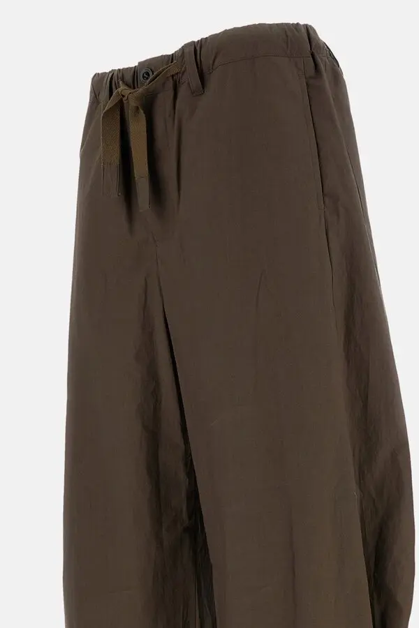 Sacai Cotton Wide-leg Trousers - Brown