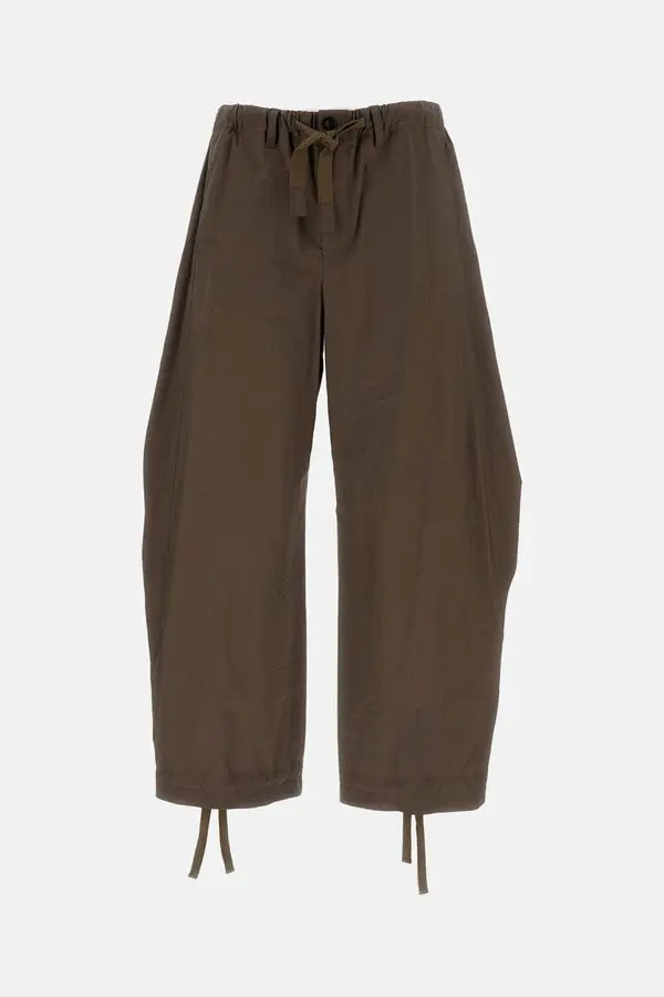 Sacai Cotton Wide-leg Trousers - Marrone