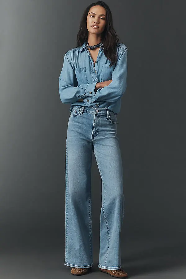 FRAME Le Slim Palazzo High-rise Wide-leg Jeans - Ripple