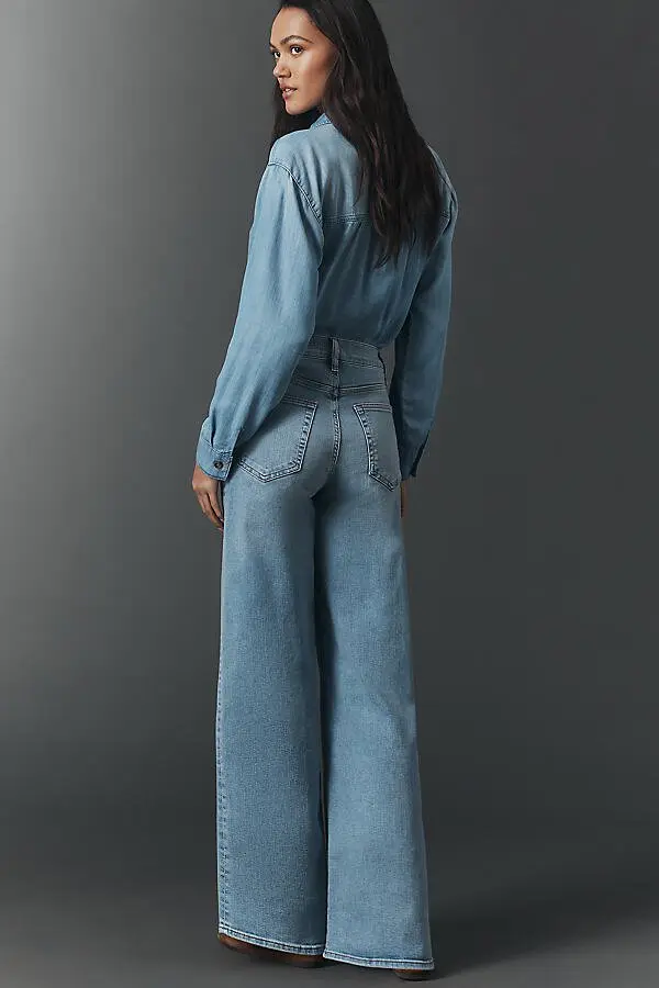 FRAME Le Slim Palazzo High-rise Wide-leg Jeans - Ripple