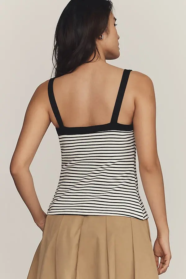 Maeve Square-neck Button-front Tank Top