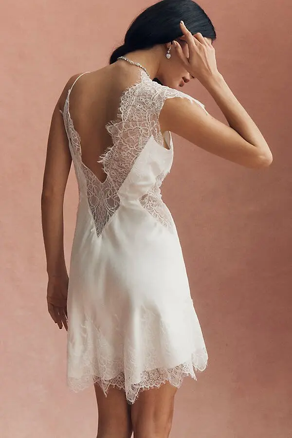 Bhldn Lace Wrap V-neck Mini Dress