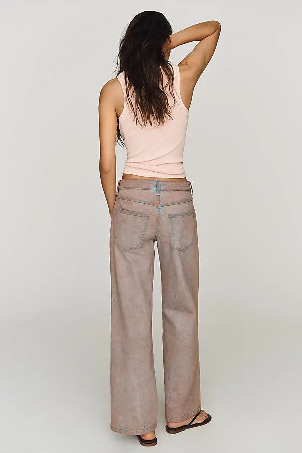 PILCRO Esme Low-rise Wide-leg Jeans - Pink
