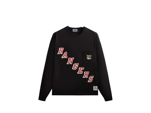 Kith X New York Rangers Retro Vintage Long Sleeve Quinn Tee Shirt