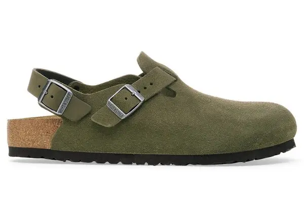 BIRKENSTOCK Tokio Suede Clogs - Thyme