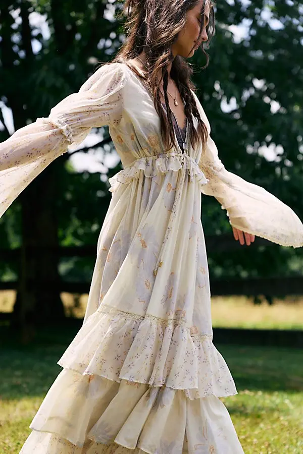 Free People Calypso Maxi Dress With Tiered Silhouette