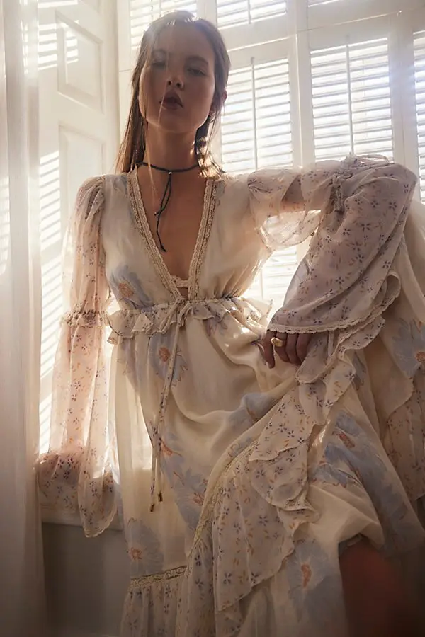 Free People Calypso Maxi Dress With Tiered Silhouette