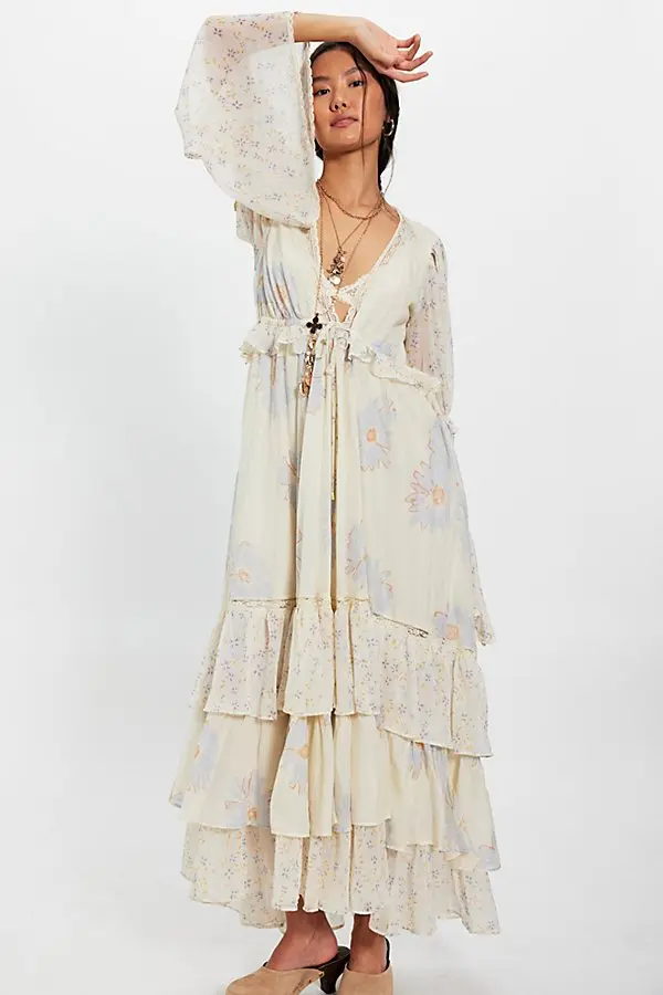 Free People Calypso Maxi Dress With Tiered Silhouette