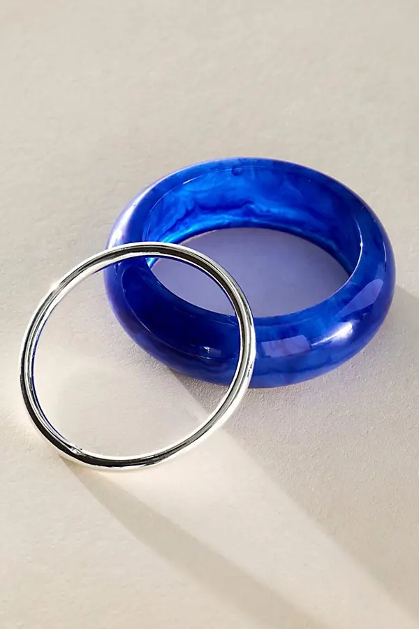 Free People Bangle Set - Cobalt/silver