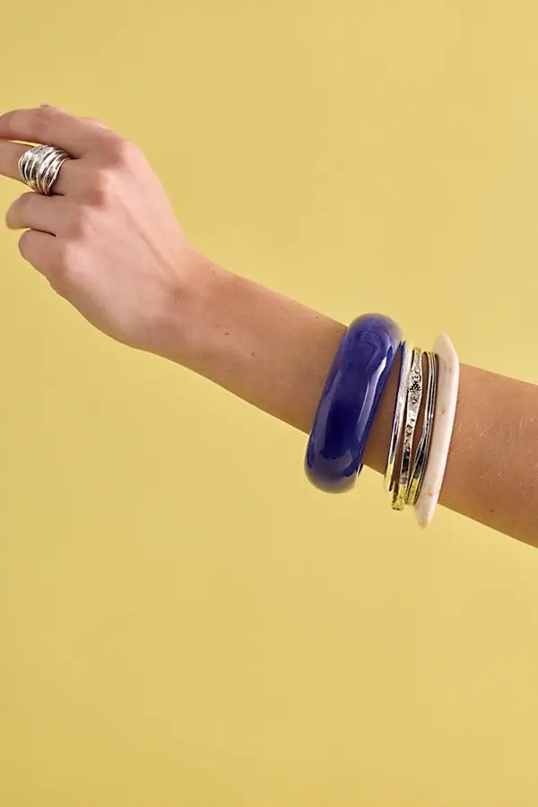 Free People Bangle Set - Cobalt/silver