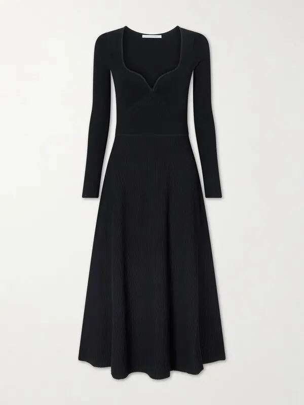 Maria Mcmanus Ribbed Stretch-jersey Bustier Maxi Dress