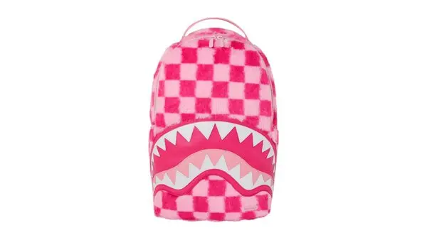 SPRAYGROUND Furzilla Shark Pink Check Backpack - Multicolor