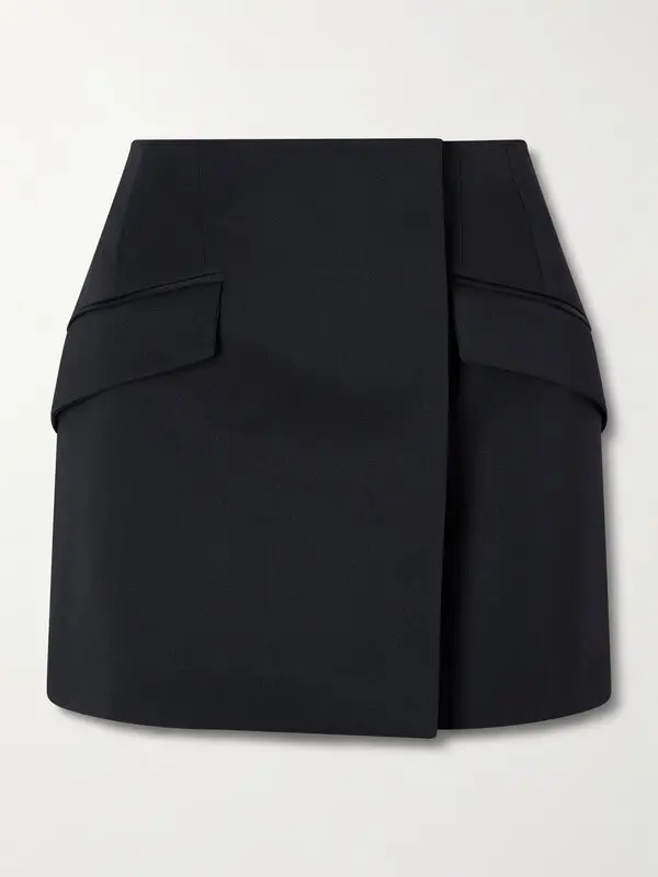 Givenchy Grain De Poudre Wool Mini Skirt - Black