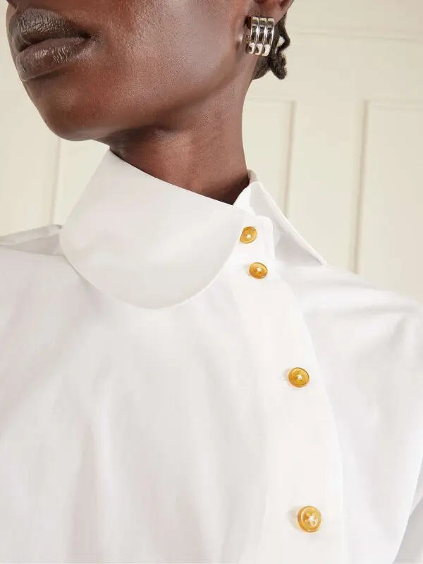 VIVIENNE WESTWOOD Bella Embroidered Cotton-poplin Shirt - White