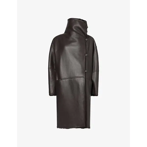 TOTEME Shearling-lined Wrap Leather Coat