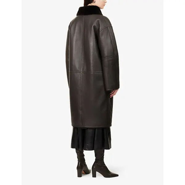 TOTEME Shearling-lined Wrap Leather Coat