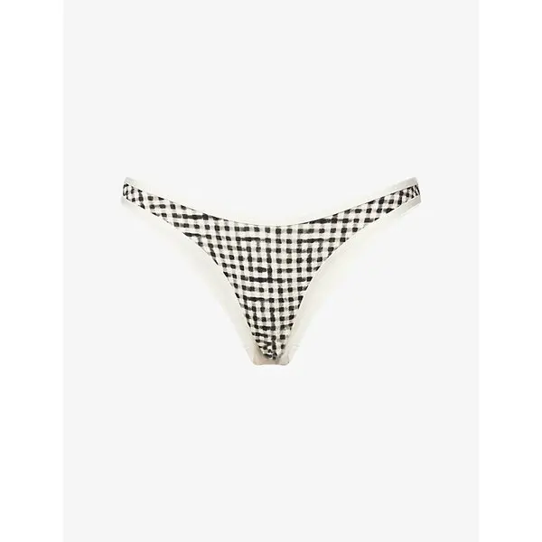 Monday Swimwear Somerset Gingham Bikini Bottom - Black Gingham