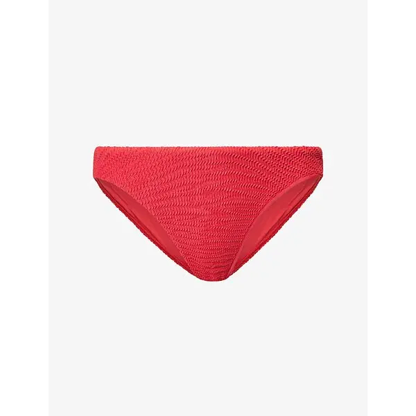 Monday Swimwear Crinkle Bikini Bottom - Cherry Crinkle
