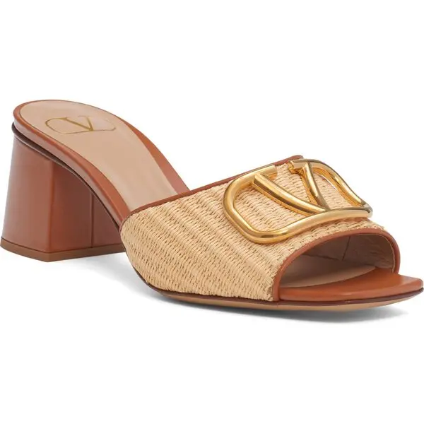 Valentino Garavani Vlogo Signature Slide Sandal - Beige