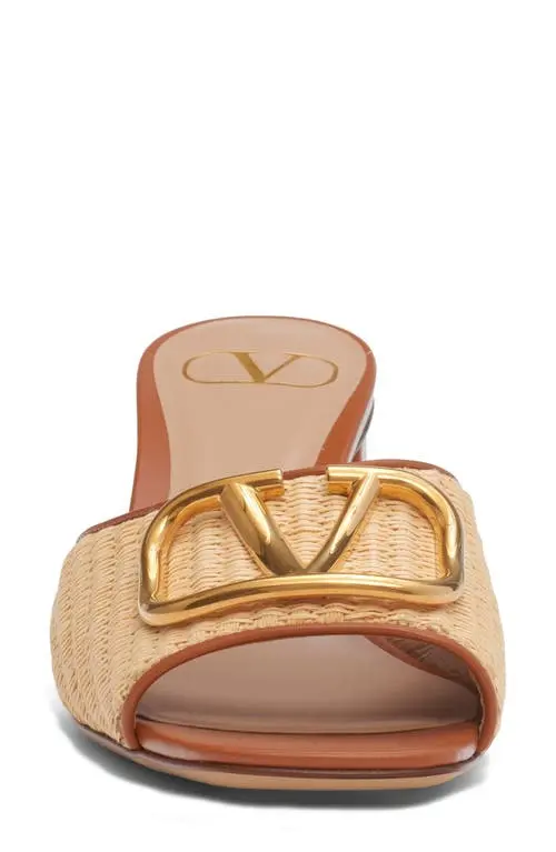Valentino Garavani Vlogo Signature Slide Sandal - Beige