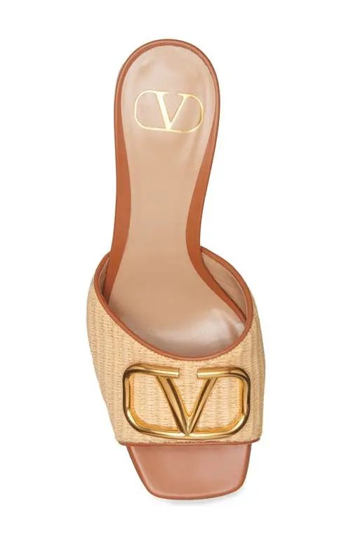 Valentino Garavani Vlogo Signature Slide Sandal - Beige